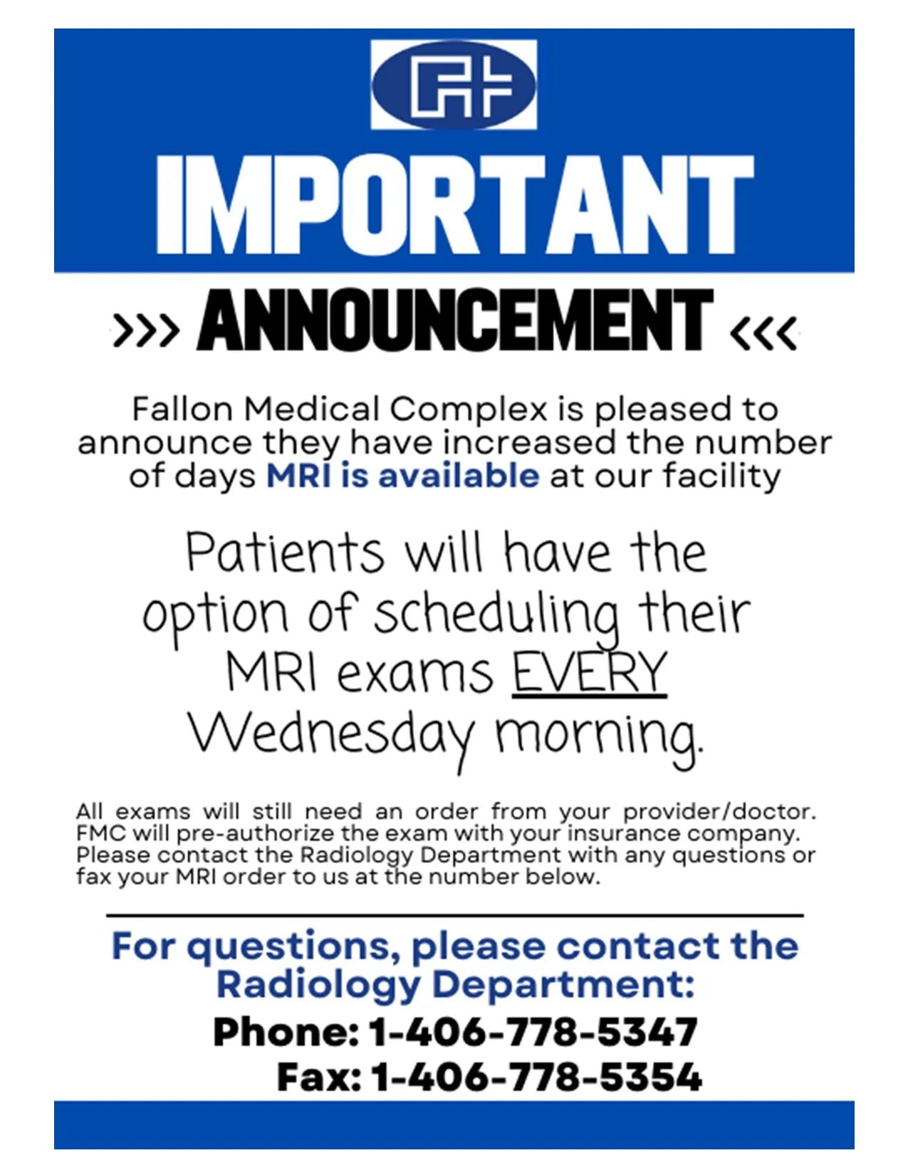 Increased MRI Availability!